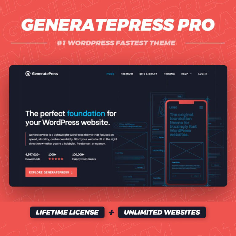GeneratePress Premium with Original License Key (Lifetime updates) GeneratePress Premium with Original License Key (Lifetime updates)